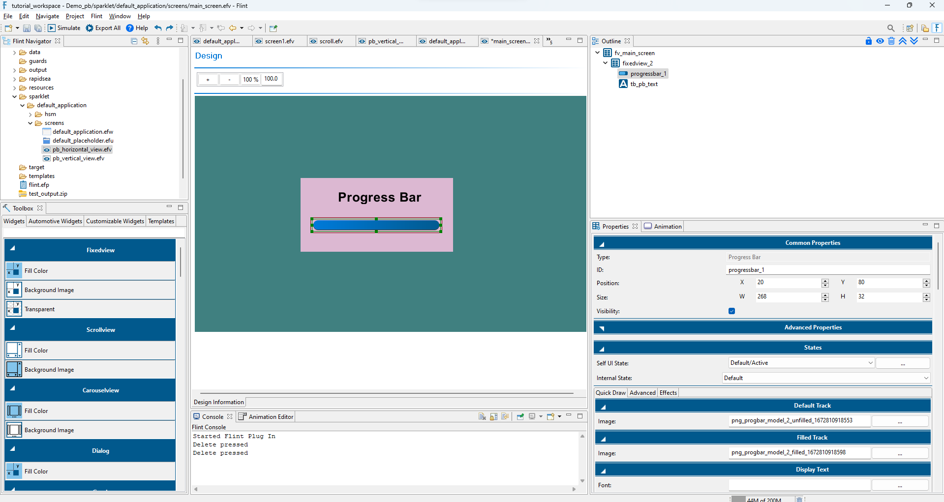ProgressBar widget — Flint documentation