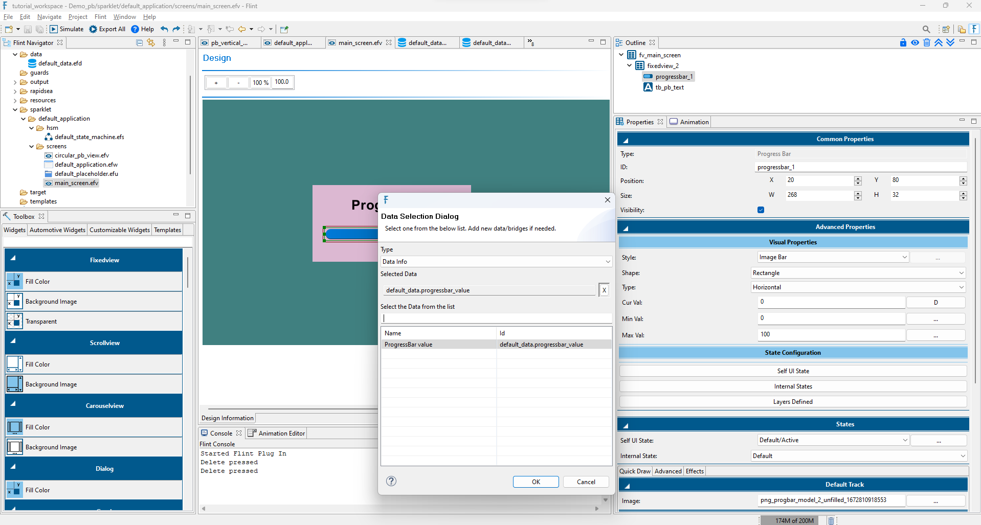ProgressBar widget — Flint documentation